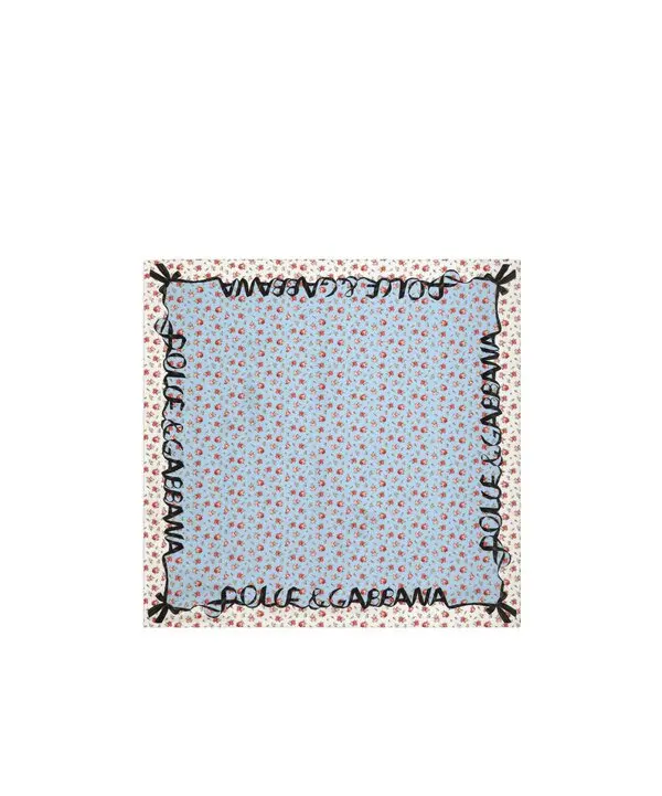 Dolce & Gabbana Dolce Gabbana Small Rose-printed Twill Scarf - Multicolor