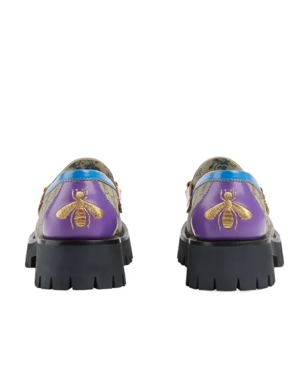Gucci Gg Supreme Canvas Loafers With Horsebit Detail - Multicolor