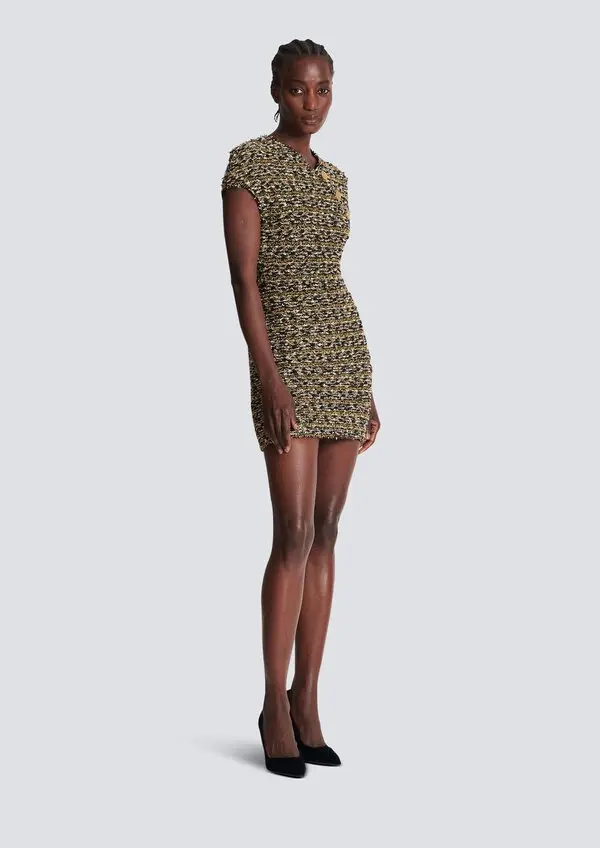 Balmain Lurex Tweed Mini Dress