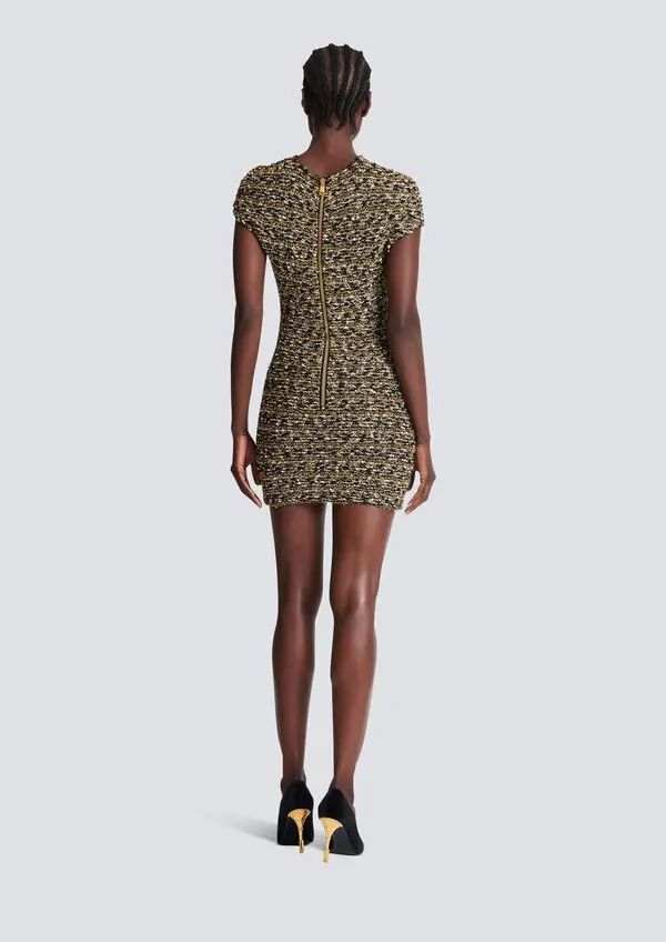 Balmain Lurex Tweed Mini Dress