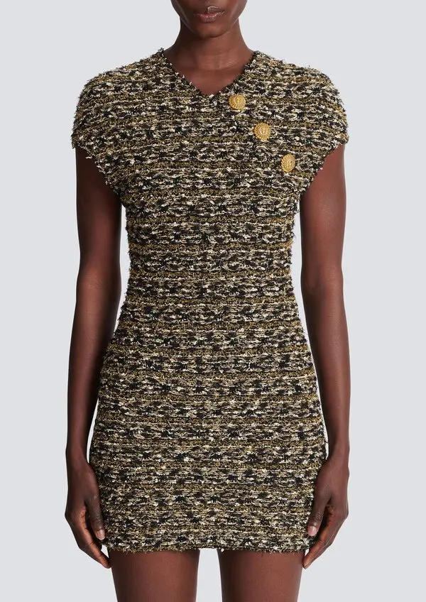 Balmain Lurex Tweed Mini Dress