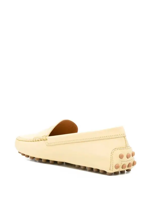 TOD'S Penny Strap Leather Loafers - Yellow