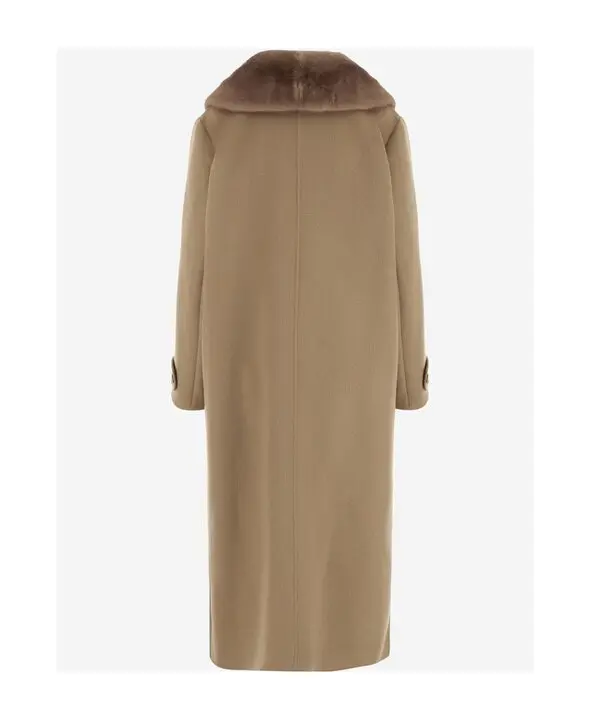 YVES SALOMON Mink Collar Long Coat