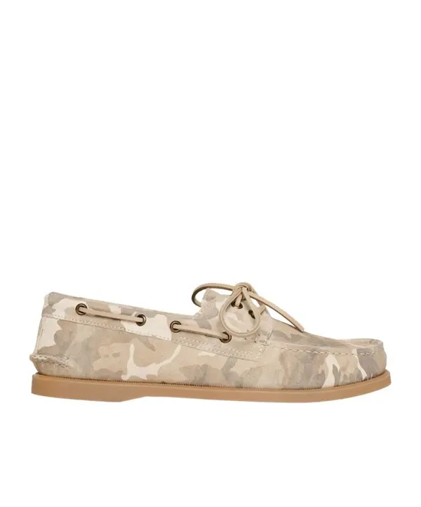 SCAROSSO Morgan Camo Boat Shoes - Camouflage Beige