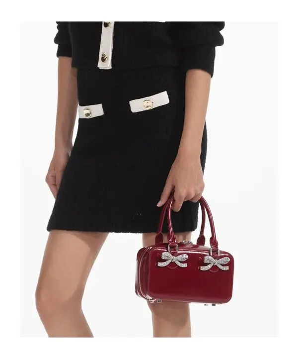 SELF-PORTRAIT Knitted Mini Skirt - Black