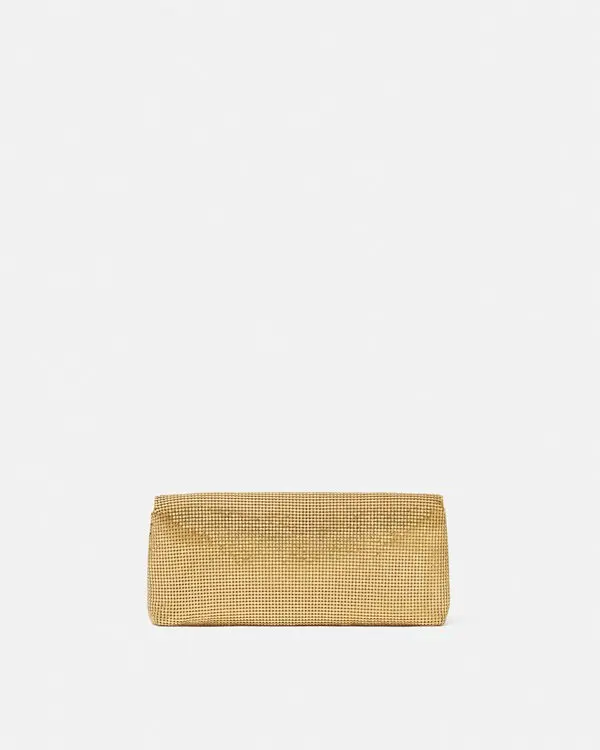 Versace Embellished Chain-linked Clutch Bag - Gold