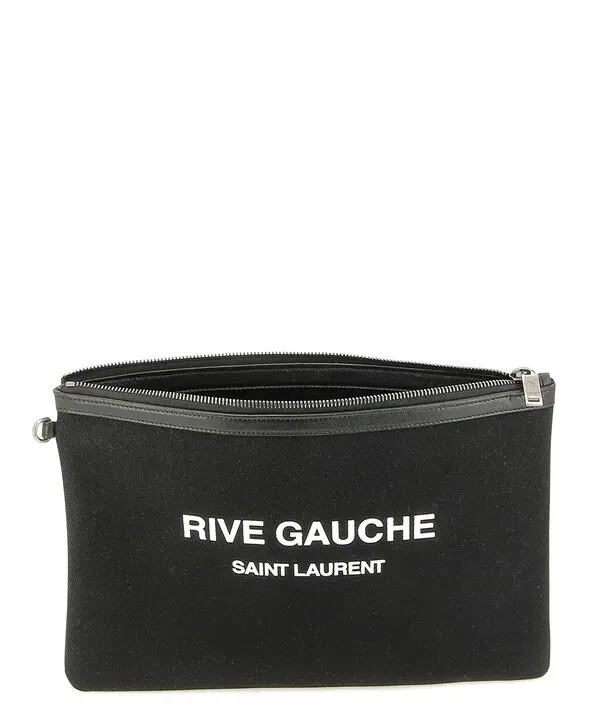 Saint Laurent Rive Gauche Clutch Bag - Black