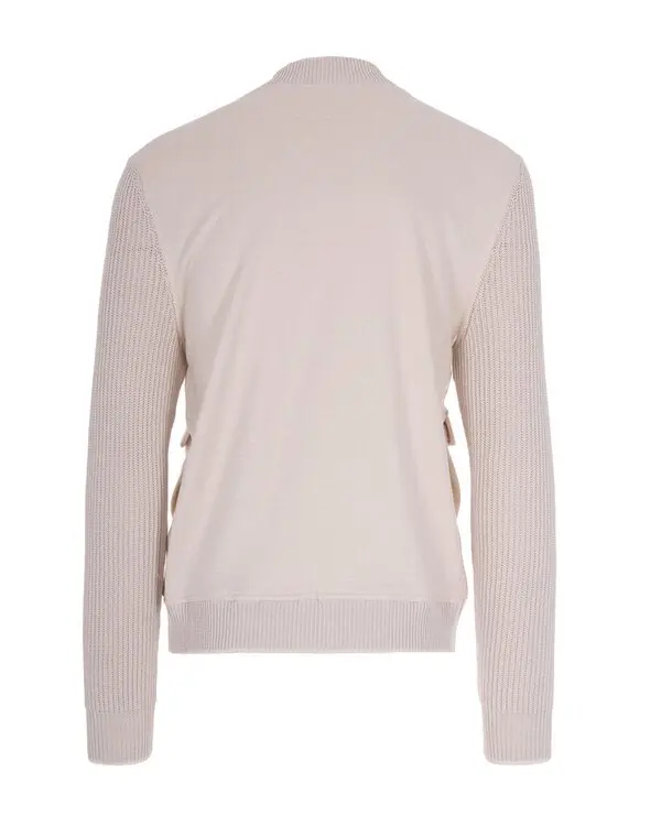Eleventy Zipped Cardigan With Flap Pockets - White
