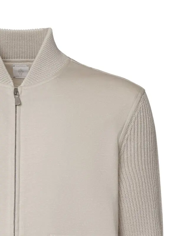 Eleventy Zipped Cardigan With Flap Pockets - White