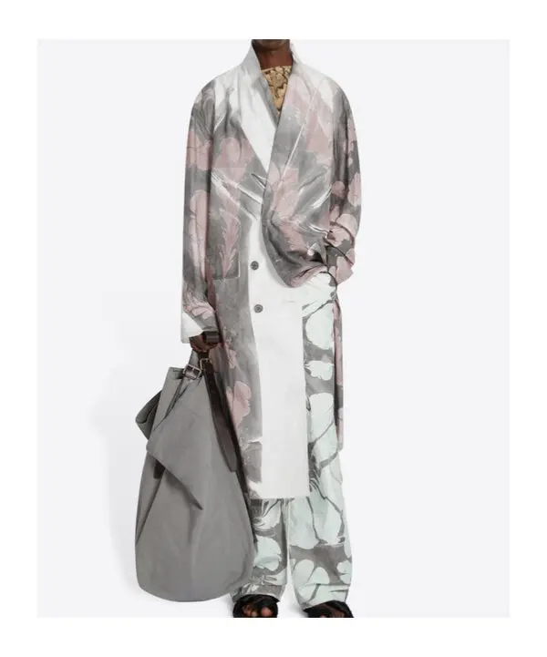 Dries Van Noten Printed Double-breasted Coat