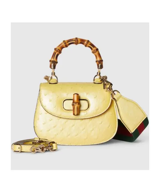 Gucci Bamboo 1947 Series Shoulder Bag - Light Yellow