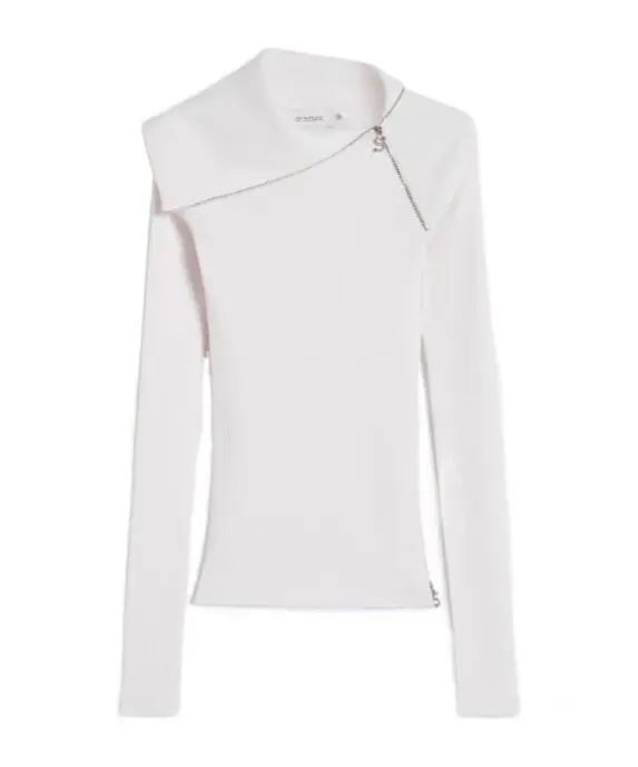 Sportmax Pinna Zip-detailed Jumper - White