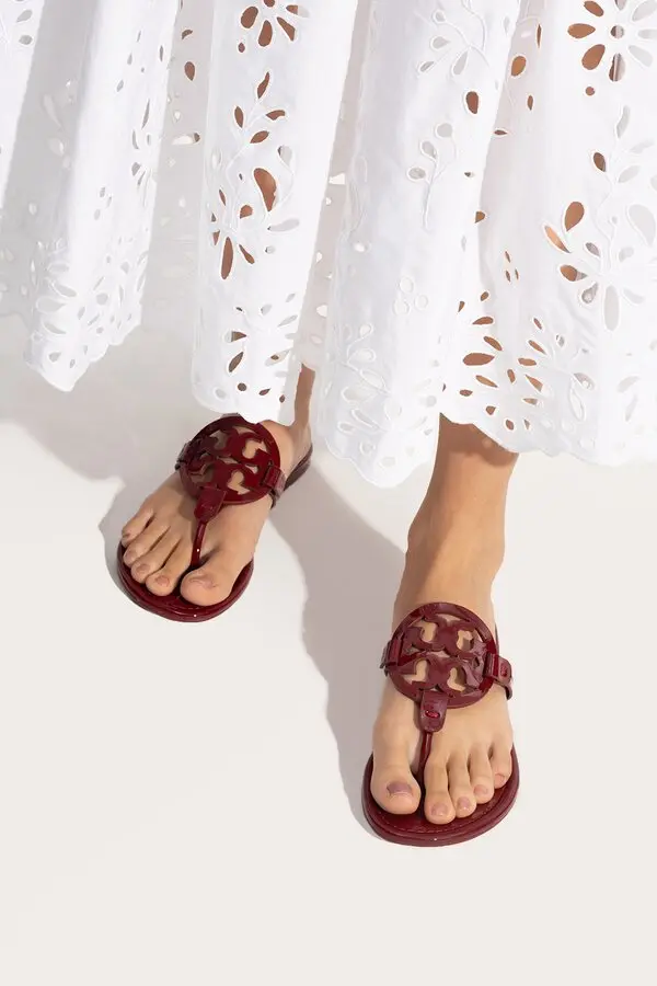 Tory Burch Miller Logo-plaque Thong Sandals - Red