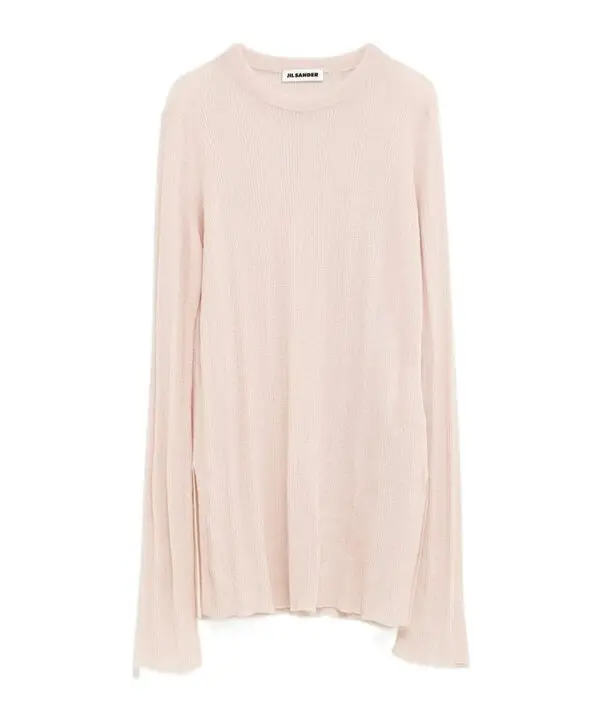 JIL SANDER Fine-ribbed Long Sleeve Top - Pink