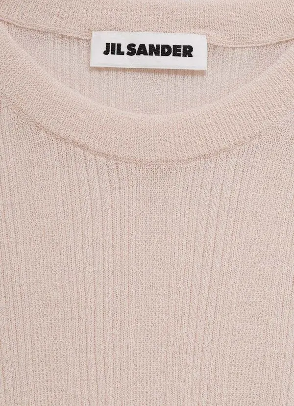 JIL SANDER Fine-ribbed Long Sleeve Top - Pink