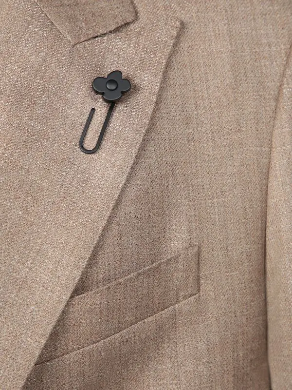 LARDINI Single-breasted Long Sleeved Blazer - Beige