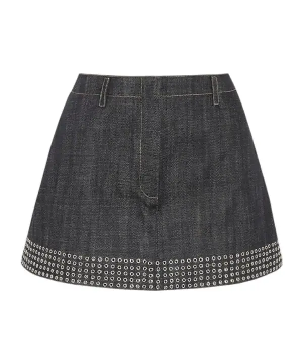 Alaïa Belted Midi Skirt With Embellished Hem