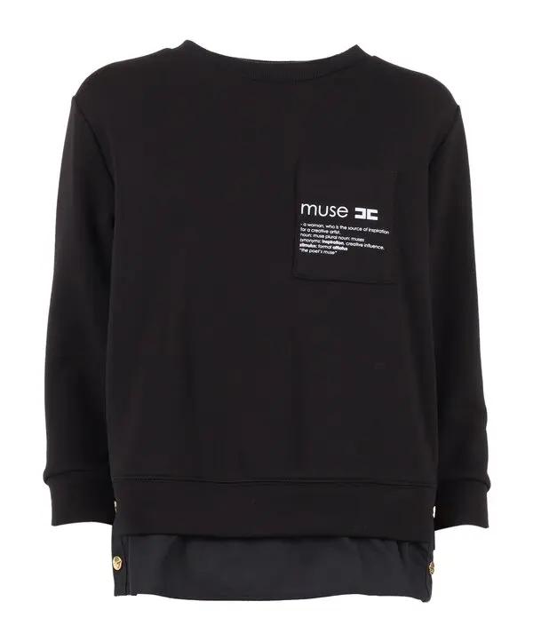 Elisabetta Franchi Cropped T-shirt With Button Details