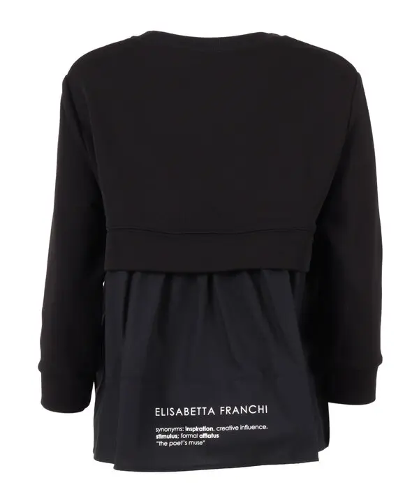 Elisabetta Franchi Cropped T-shirt With Button Details