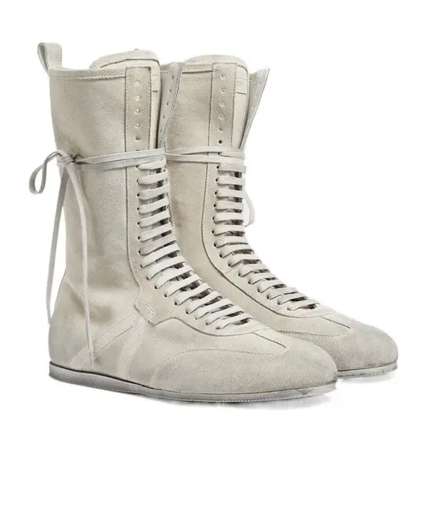 ANN DEMEULEMEESTER Fides High-top Boxing Sneakers - Chalk