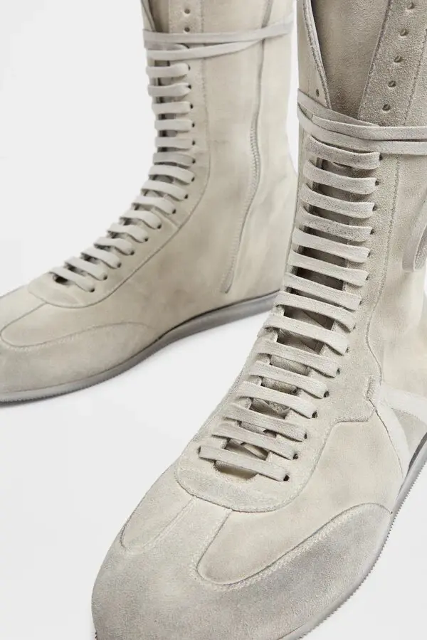 ANN DEMEULEMEESTER Fides High-top Boxing Sneakers - Chalk