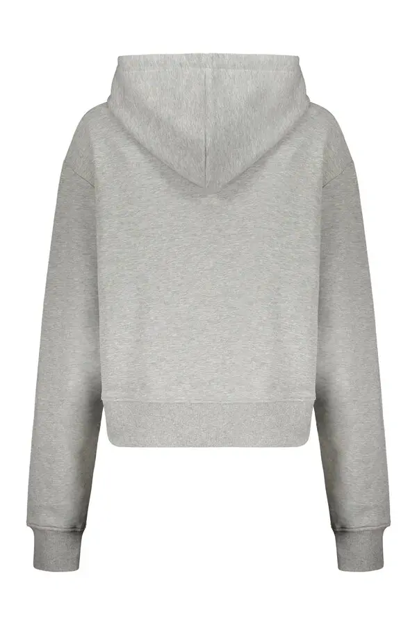 Balmain Logo Cropped Hoodie