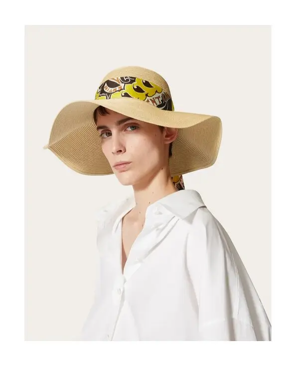 Valentino Garavani Roman Stud Wrapped Sun Hat