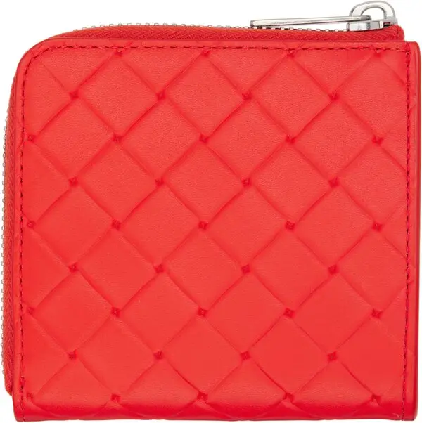 Bottega Veneta Intrecciato Stamp Square Zip Around Wallet