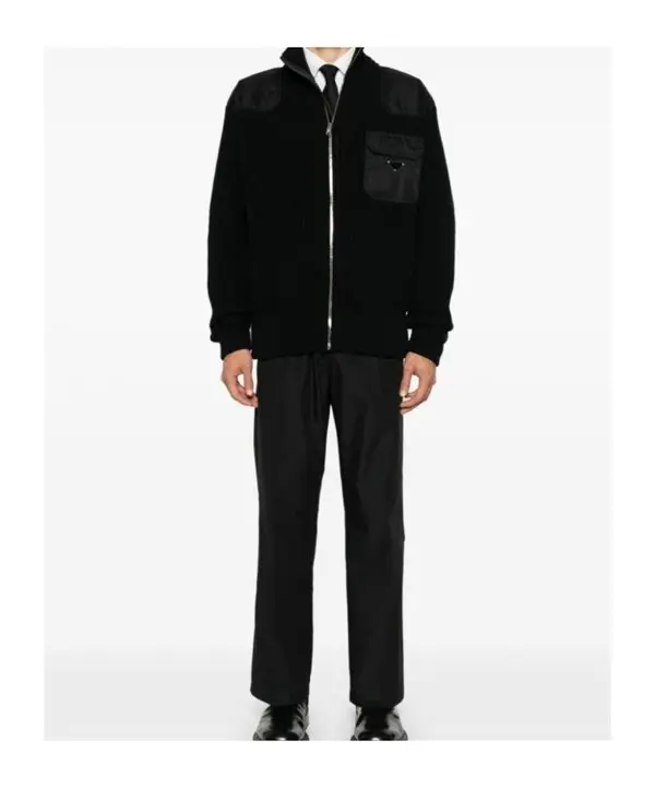 Prada Zip-up High Neck Cardigan