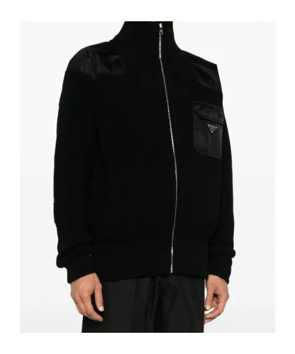 Prada Zip-up High Neck Cardigan