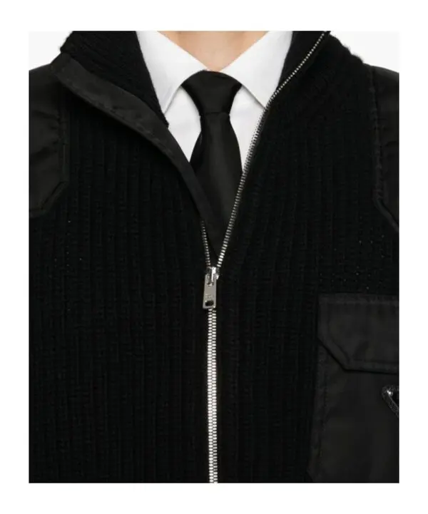 Prada Zip-up High Neck Cardigan