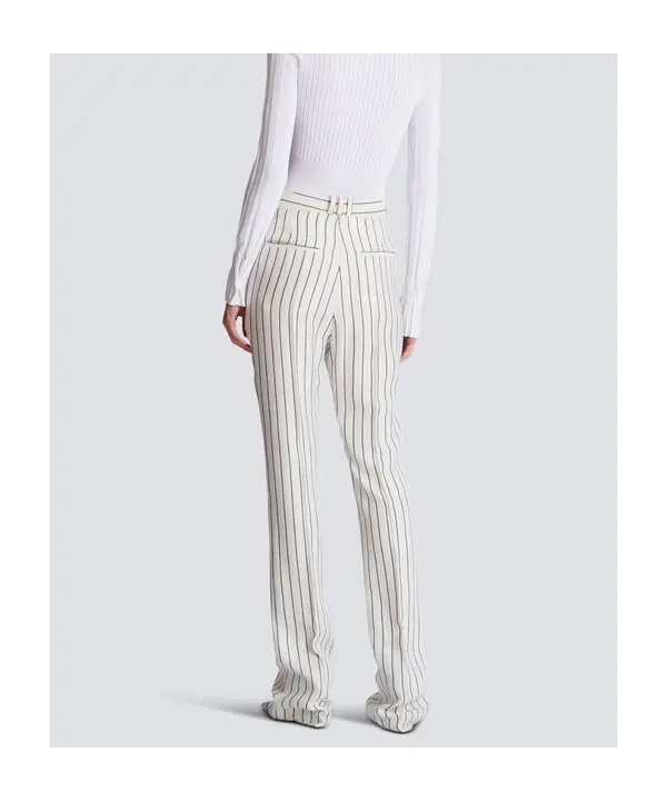 Balmain Straight-leg Pinstripe Trousers