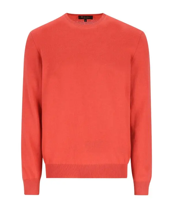Loro Piana Crew Neck Long Sleeve Sweater - Red
