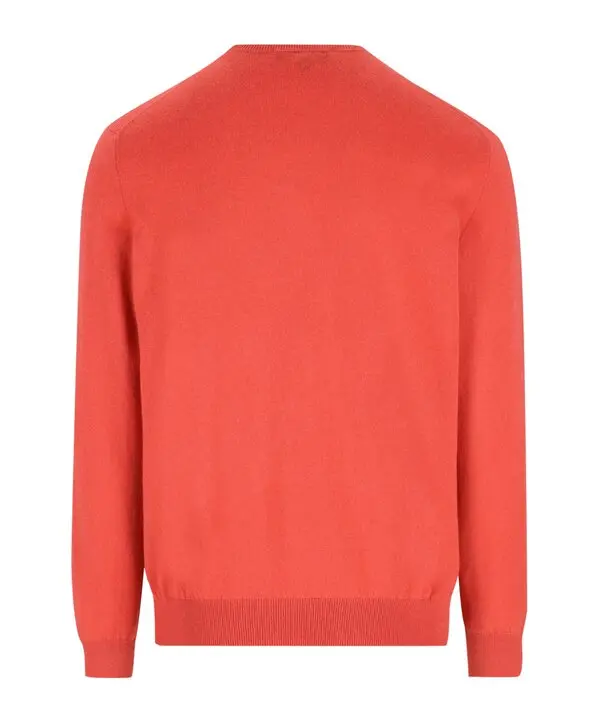 Loro Piana Crew Neck Long Sleeve Sweater - Red