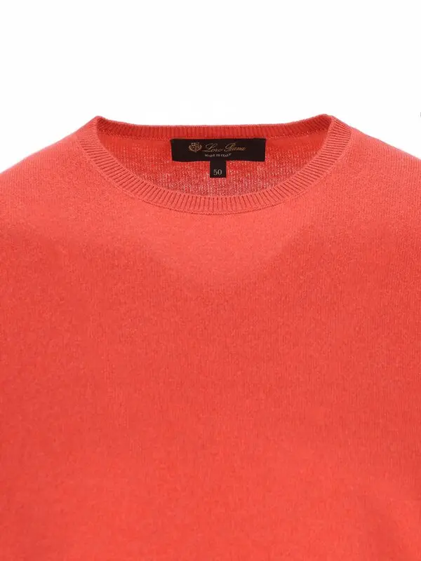 Loro Piana Crew Neck Long Sleeve Sweater - Red