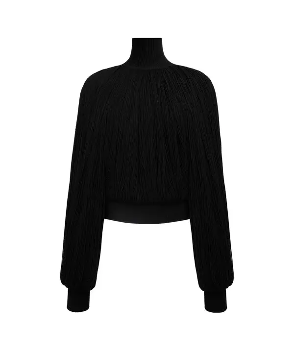 Alaïa High-neck Knitted Sweater With Cut-out Details