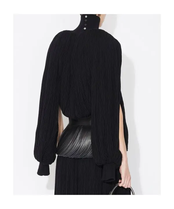 Alaïa High-neck Knitted Sweater With Cut-out Details