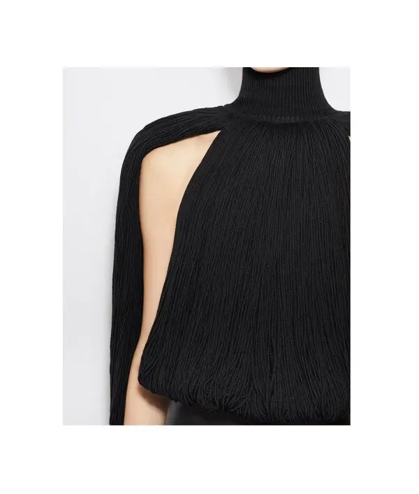 Alaïa High-neck Knitted Sweater With Cut-out Details