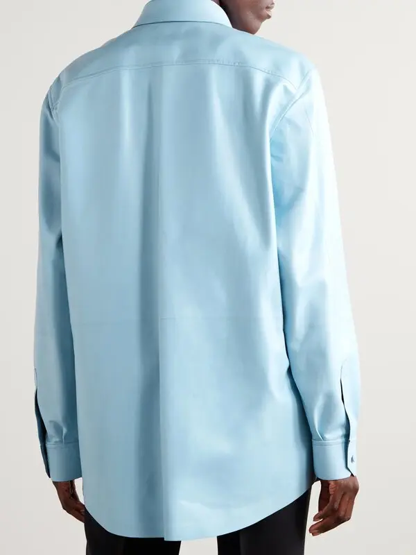 TOM FORD Leather Shirt - Light Blue