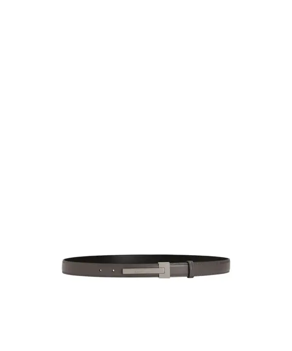 Dolce & Gabbana Logo Engraved Belt - Grey