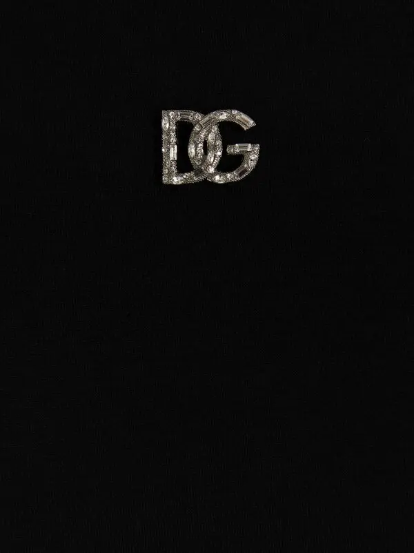 Dolce & Gabbana Logo Embellished Round Neck Top