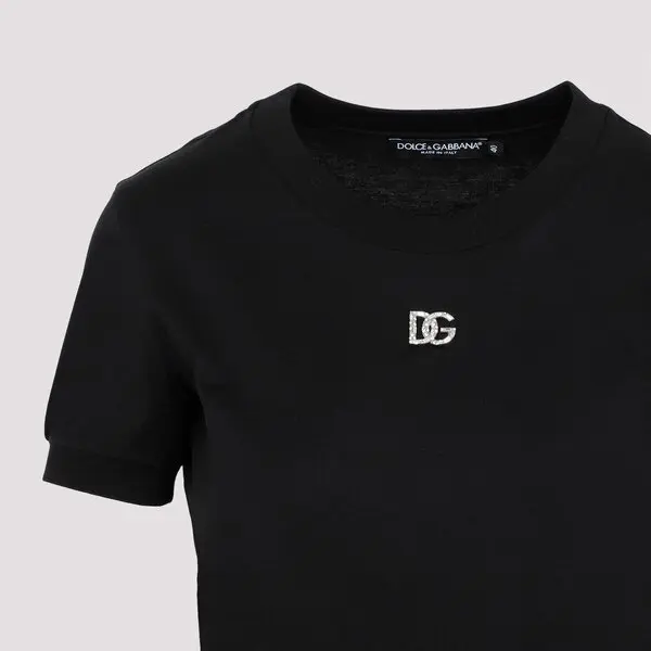 Dolce & Gabbana Logo Embellished Round Neck Top