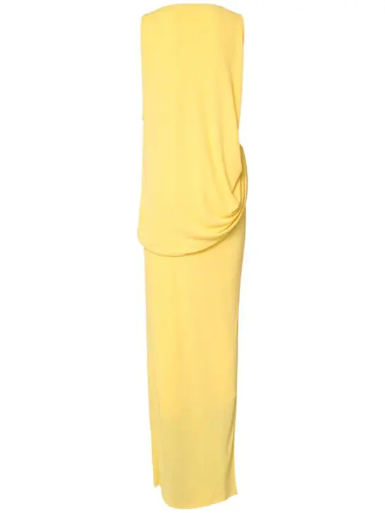 Jacquemus La Robe Peplo Longue Draped Long Dress