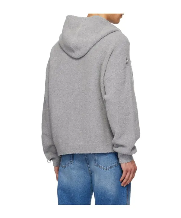 We11Done Oversized Wool Blend Knit Hooded Sweatshirt