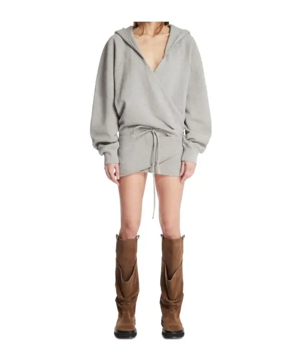 Attico The Drawstring Mini Dress By - Gray