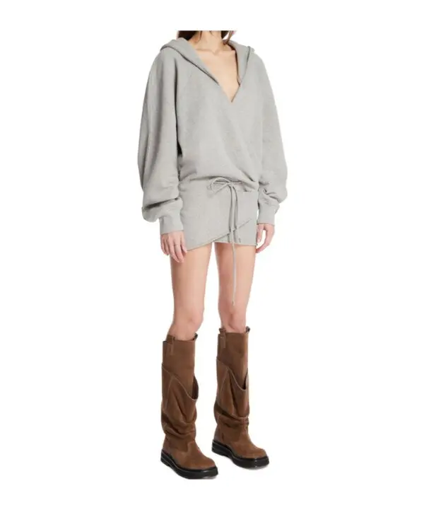 Attico The Drawstring Mini Dress By - Gray