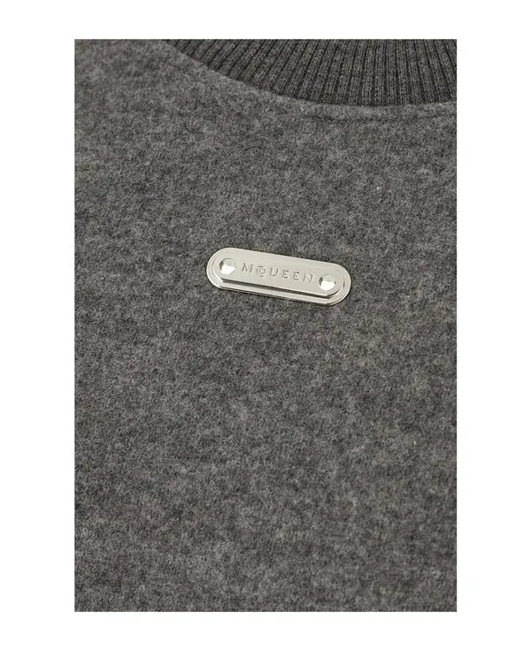 Alexander McQueen Logo Plaque Crewneck Sweater