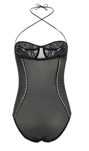 Oseree Jeweled Halterneck Bodysuit
