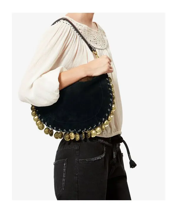 Isabel Marant Étoile Oskan Soft Zipped Bag With Medallions - Black
