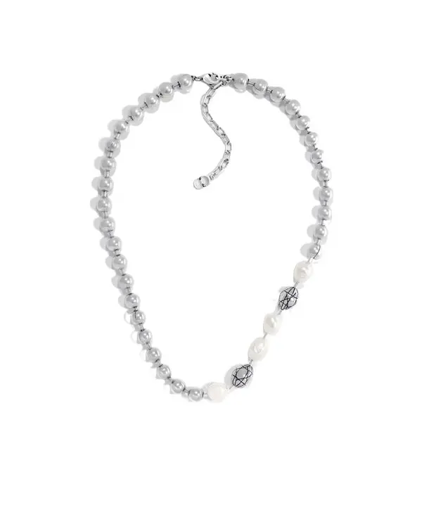 Dior Cannage Pearl Necklace - White